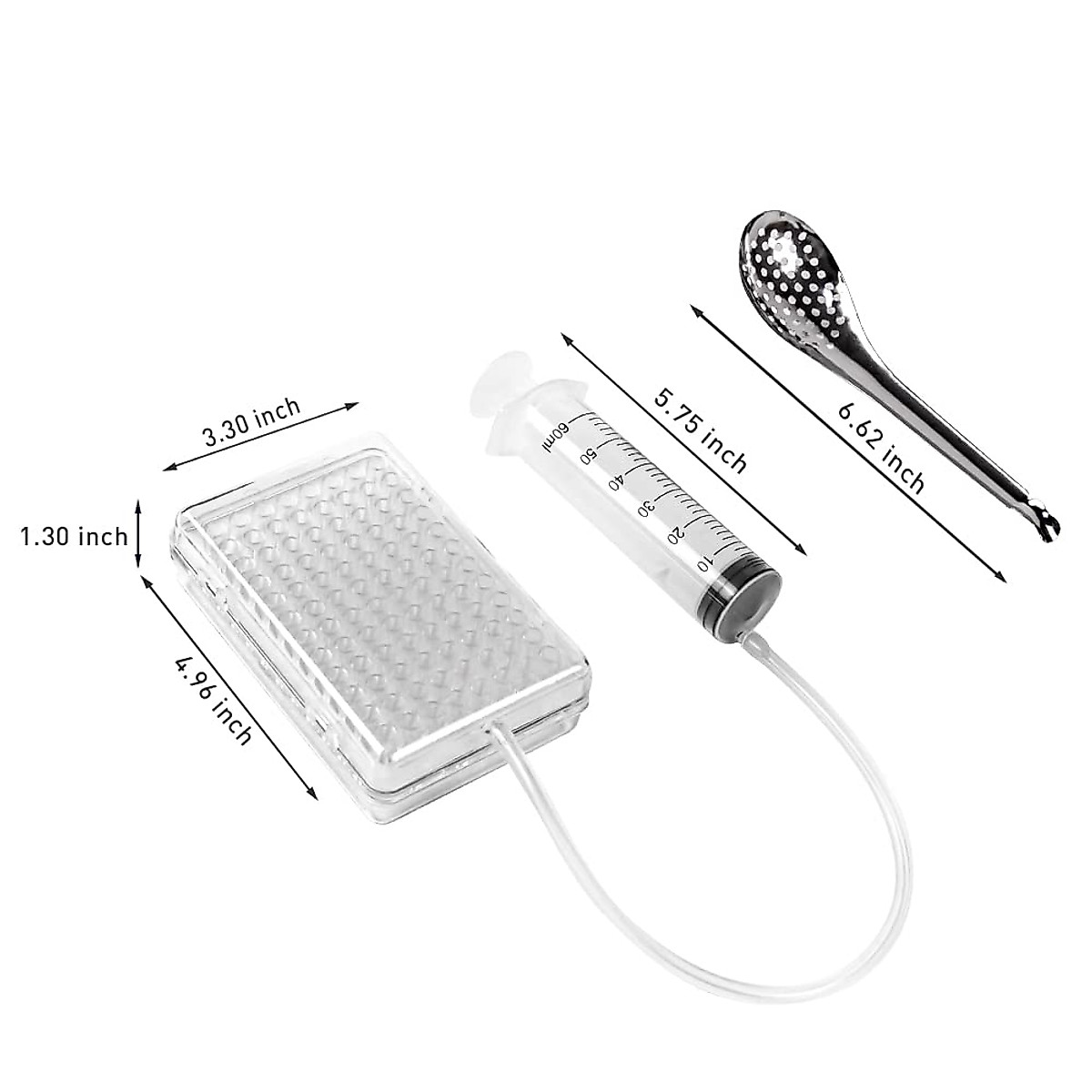 DUEBEL Molecular Gastronomy Kit Spherical Caviar Dispenser Caviar Maker Box Spherification Kit Caviar Making Box Spherification Dropper (with Big Syringe)