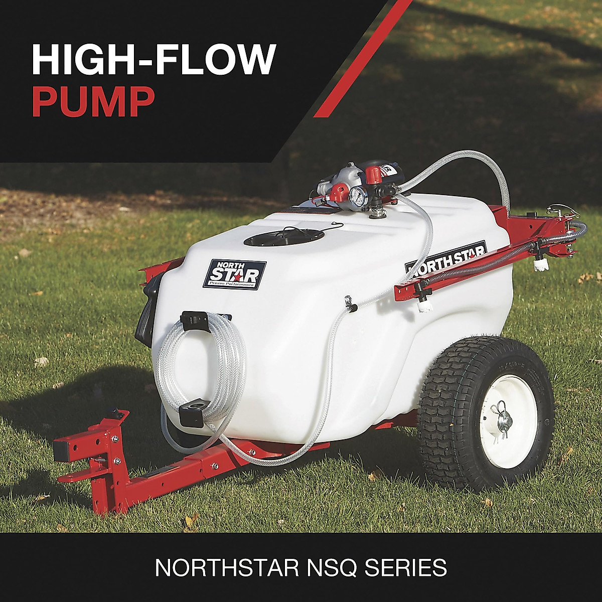 NorthStar Tow-Behind Trailer Boom Broadcast and Spot Sprayer - 41-Gallon Capacity, 4.0 GPM, 12V DC