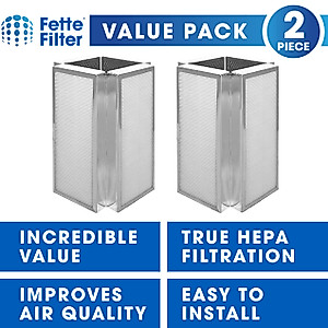 Fette Filter - Premium H13 True Hepa Filter Replacement Compatible with Medify MA-50 Air Purifer with 3 in 1 Filtration System Pre-filter, True HEPA H13, and Activated Carbon. (QTY2)