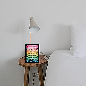 Maoerzai Rainbow Decor Cute Wall Decor, Inspirational Wood Box Wall Art,Room Decor Aesthetic for Teen Girls Inspirational Wall Art for Kids Bedroom Decorations. (Black - Inspirational Motto Sign, 6 X 8 inch)