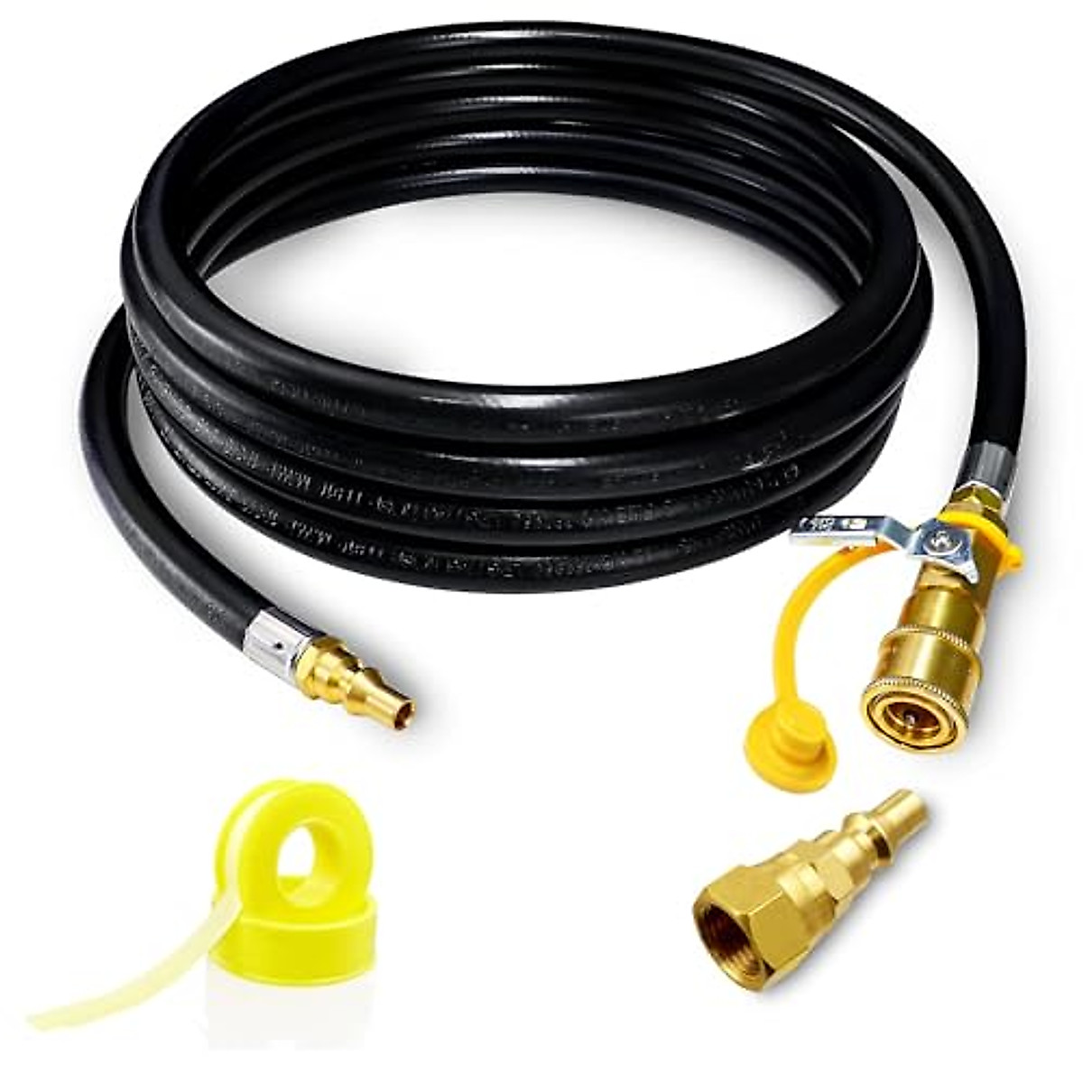 12 Ft Quick Connect Propane Hose for Rv to Grill,Portable Fire Pit, Barbecue Grill, Camping Cook Stove to Quick Connection Interface, with 1/4" Quick Key Connect Plug X 3/8" Female Flare