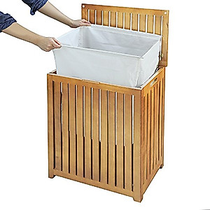 Oceanstar Spa-Style Bamboo Laundry Hamper