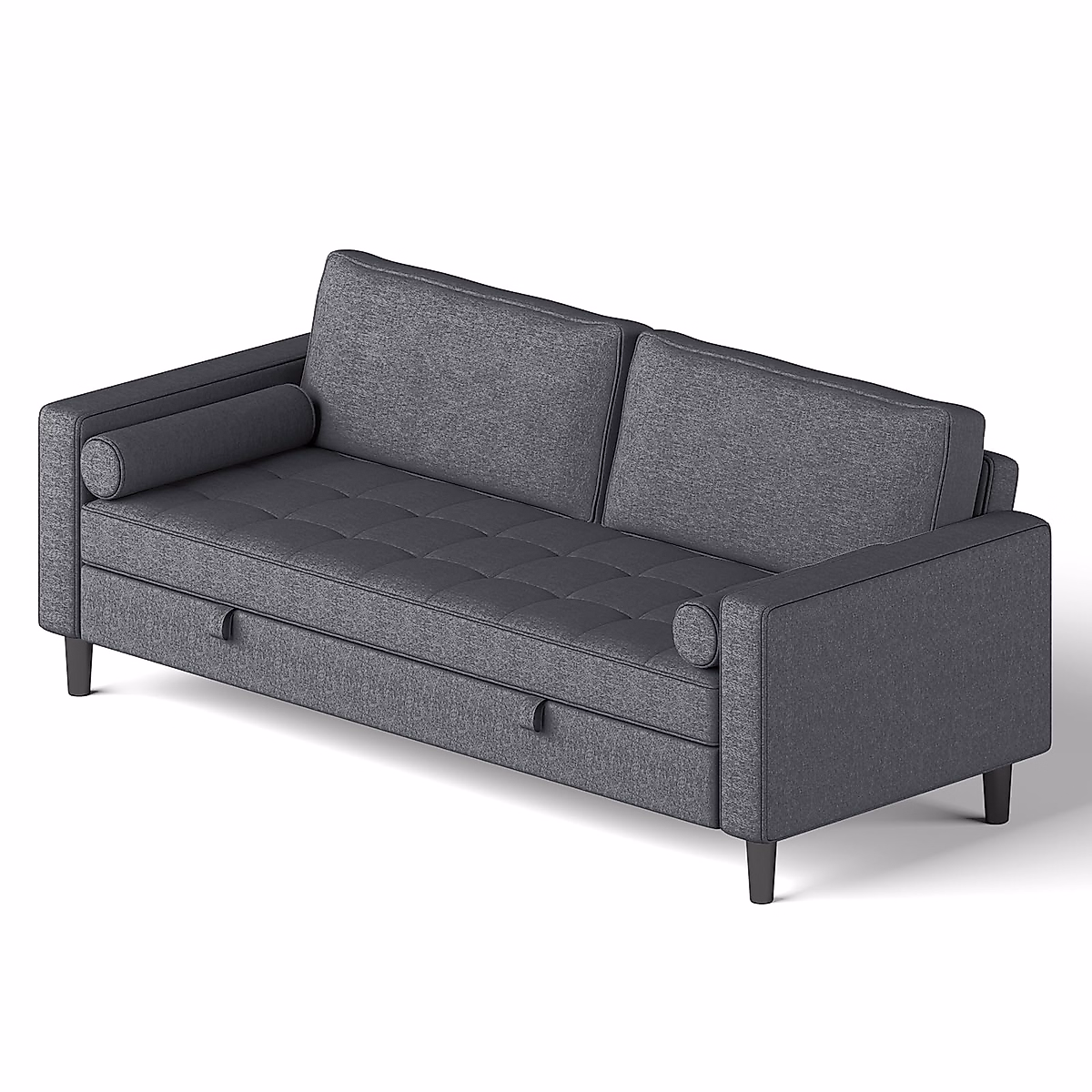 CECER Reversible Sleeper Sofa Bed with Cushion, Modern Pull Out Futon Couch Bed for Living Area, Big 2-in-1 Couch for Apartment, Office, Bedroom, Dark Grey