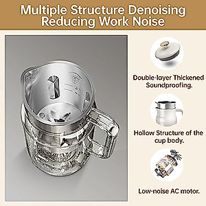 soseki Nut Milk Maker Machine,1.05QT Automatic Almond Milk Maker Machine 6 Pre-set Plant Milk Recipes, One-touch Cleaning And Drying Soy Milk Maker Machine, Nut/Soy/Coconut/Oat Milk Maker Machine (White)