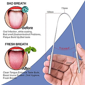 Arsh Tongue Scraper for Adults Stainless Steel Tongue Cleaner for Oral Care & Hygiene Tongue Cleaner for Men and Women Tongue Scrubber (Silver Pack of 3)