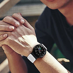 5 Pack No Gap Bands Compatible with Samsung Galaxy Watch 6/5/ 4 40mm 44mm/ Watch 5 Pro 45mm/Galaxy Watch 4/6 Classic 42mm 43mm 46mm 47mm, 20mm Elastic Nylon Sport Band for Women Men（GB）