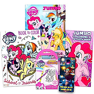 My Little Pony Coloring Book Super Set - Bundle with 4 My Little Pony Books Filled with Games, Puzzles, Stickers and Coloring Activities | MLP Party Supplies