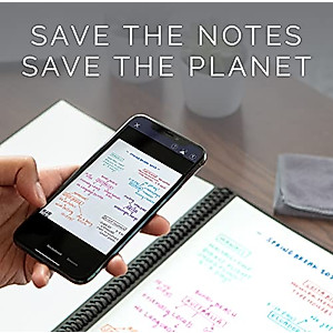 Rocketbook Planner & Notebook, Fusion : Reusable Smart Planner & Notebook | Improve Productivity with Digitally Connected Notebook Planner | Dotted, 8.5" x 11", 42 Pg, Infinity Black, with Pen, Cloth, and App