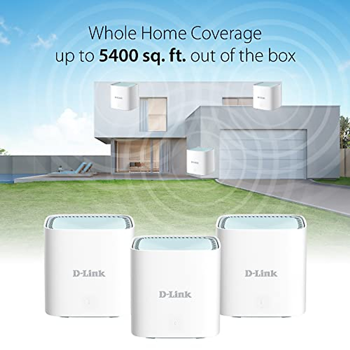 D-Link M15/3, Eagle Pro AI Mesh WiFi 6 Router System (3-Pack) - Multi-Pack for Smart Wireless Internet Network, Compatible with Alexa and Google, AX1500
