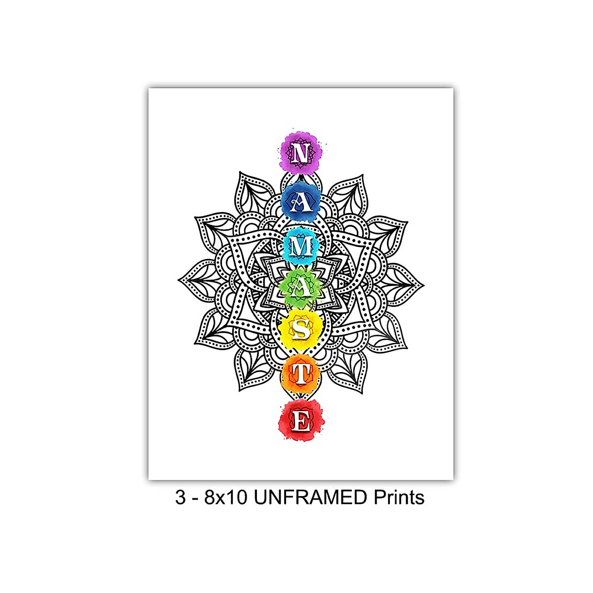 Boho Zen Decorations - Mandala Wall Art - Chakra Wall Decor - Mandala Wall Decor - Buddhism Gifts for Women - Spa Namaste Wall Decor - Spiritual Yoga Decor - New Age Buddha Wall Art - Meditation Gifts