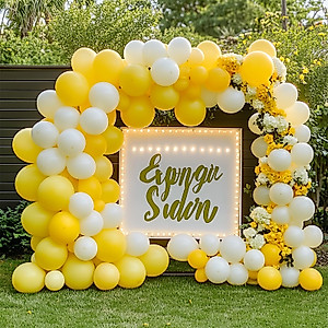 RUBFAC 92pcs Yellow Balloons Different Sizes 18 12 10 5 Inch for Garland Arch Premium Latex Balloons for Happy New Year Decorations 2024 Birthday Party Graduation