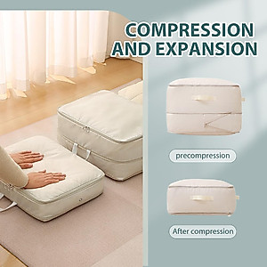 2025 New Ultra Space Saving Self Compression Organizer, Space Saver Quilt Compression Storage Bag, Premium Comforter Storage Bag Packaging Cube Bedding Storage Bag (Grey, XL - 54 * 42 * 50cm)