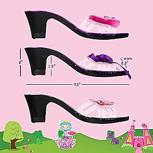 Expressions 3-Pack Set of Dress Up Royalty Kids Heels - Bright Colored Princess Dress Up Shoes, Pretend Play High Heels -Toddler Size 7-10 Metallic/Silver