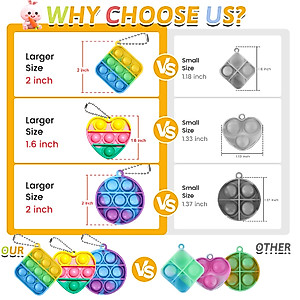 DODOLOL Kids Party Favors 30 Pcs Fidget Toys Bulk Mini Pop Fidgets Keychain Its Birthday Party Favors for Kids Goodie Bag Stuffers Small Kid Classroom Prizes It Bubbles Poppers Students Bulk Toys