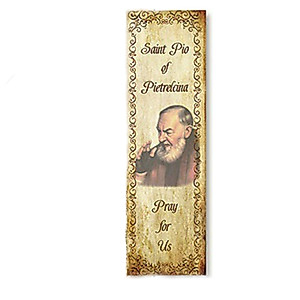 Saint St Padre Pio Pietrelcina 10MM Wood Bead 19" Cord Rosary with Prayer Card (Original Version)