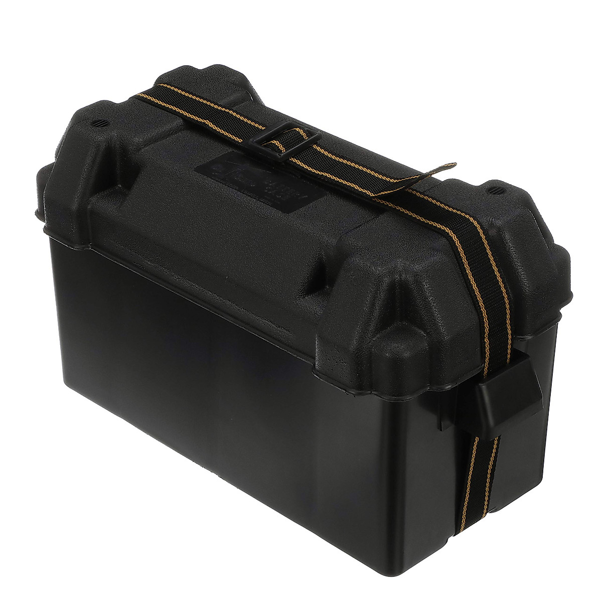 Attwood 9084-1 Large 29/31 Series Vented Marine Boat Battery Box with Mounting Kit and Strap, Black