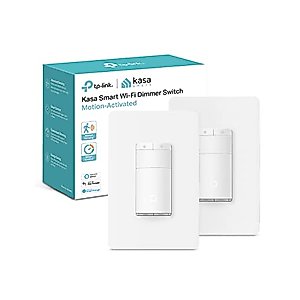 Kasa Smart Motion Sensor Switch, Dimmer Light Switch, Single Pole, Needs Neutral Wire, 2.4GHz Wi-Fi, Compatible with Alexa & Google Assistant, UL Certified, No Hub Required(ES20MP2) White 2-Pack