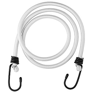 ZHOUBIN 48 inch White Bungee Cords with Hooks, 2 Pack