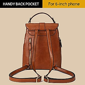 ROFOZZI Layla Small Backpack Purse for Women - 11-inch Tablet Backpack - Top Handle 3-Compartment Fashion Backpack - Water-Resistant Easy to Care Vegan Leather Bag Pack - Gift for Birthday, Christmas