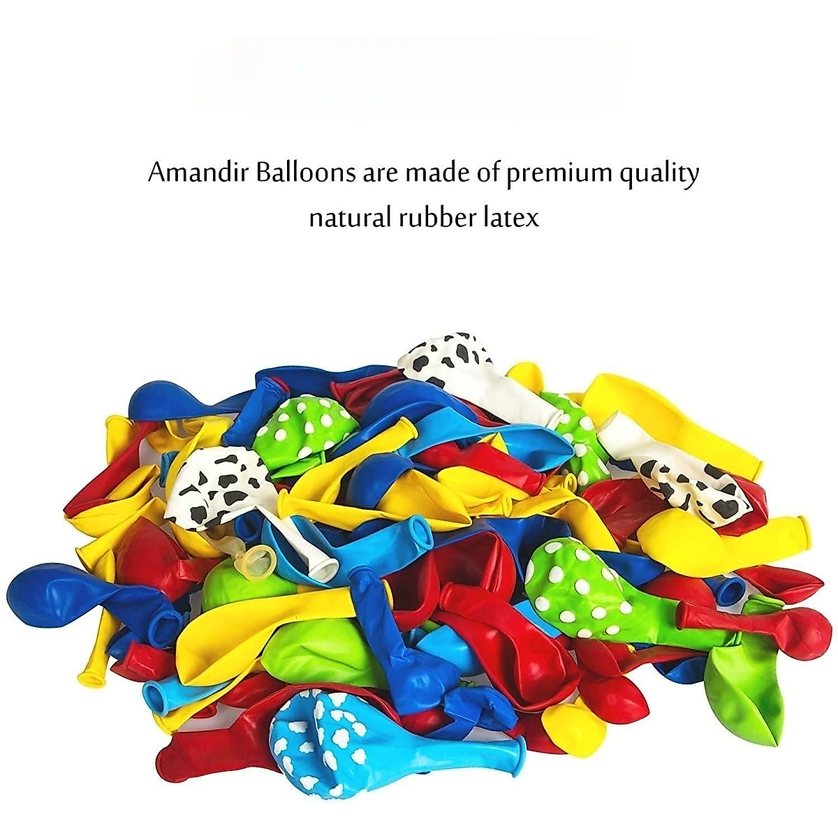 Amandir 152Pcs Toy Inspired Story Balloons Arch Garland Kit, Cow Pattern Cloud Yellow Red Blue Green Confetti Latex Balloons for Kids Toy Inspired Story Theme Birthday Party Supplies Decorations