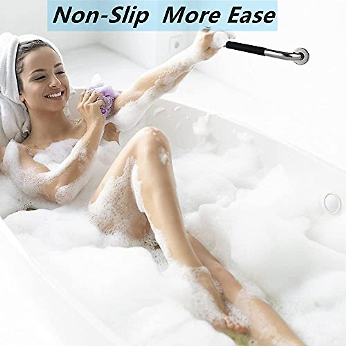 16-Inch Grab Bars,Grab Bars for Bathtubs and Showers,Shower Handles for Elderly,with Anti Slip Rubber Grip,304 Stainless Safety Bars for Howers and Walls