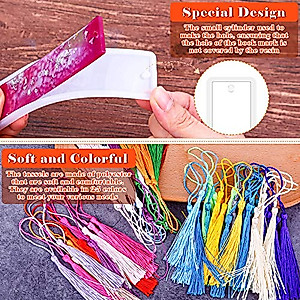 Bookmark Mold with Tassles, Caffox Bookmark Mold Kit with 100pcs Bookmark Tassels Bulk and 10pcs Rectangle Silicone Bookmark Mold for Epoxy Resin Casting