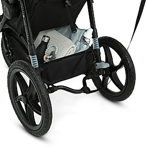 Delta Children Apollo Jogging Stroller - Shock Absorbing Frame with Large Canopy & Recline - Car Seat Compatible, Black