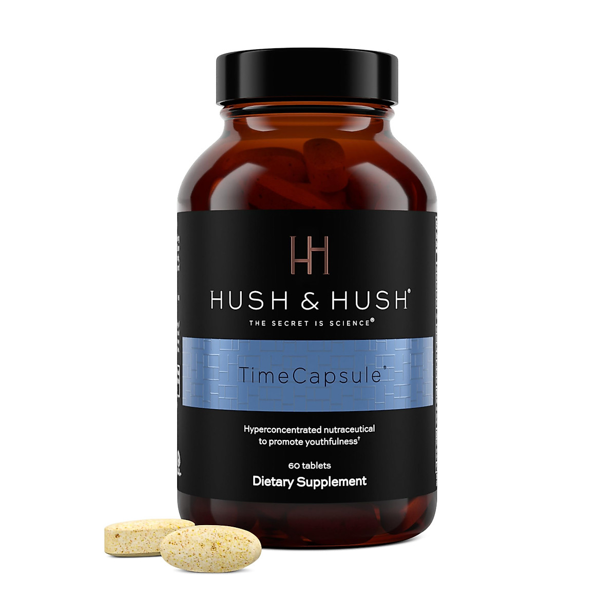 Hush & Hush TimeCapsule Multivitamin, Women's Multivitamin, Men's Multivitamin, Clean Nutraceuticals Supplements That Contains Hyaluronic Acid, Vitamin C, Zinc, Vitamin B12, Vitamin E - 60 Tablets