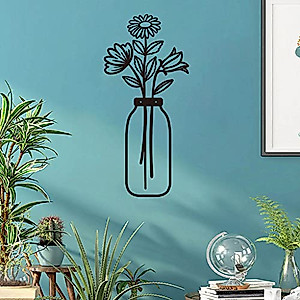 balikha Iron Flowers Ornament Qmetalart Hanging Decorations Vase Statue Figurines Modern Home Bathroom Garden Fence Decor Gift - 406x190x1.8mm