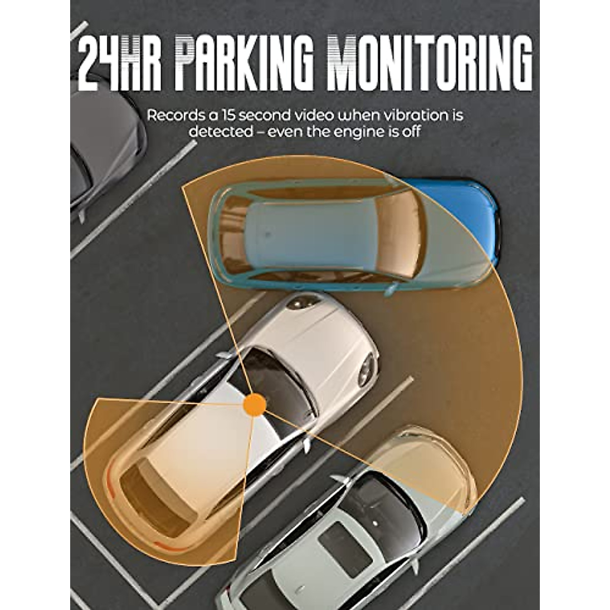 Dual Dash Cam, Dash Cam 2K Front and 1080P Cabin Dash Camera, 2.5K 2560x1440P@60fps Single Front, Dual Sensor, Infrared Night Vision, App Control, 24hr Parking Mode, Built-in GPS, VD009