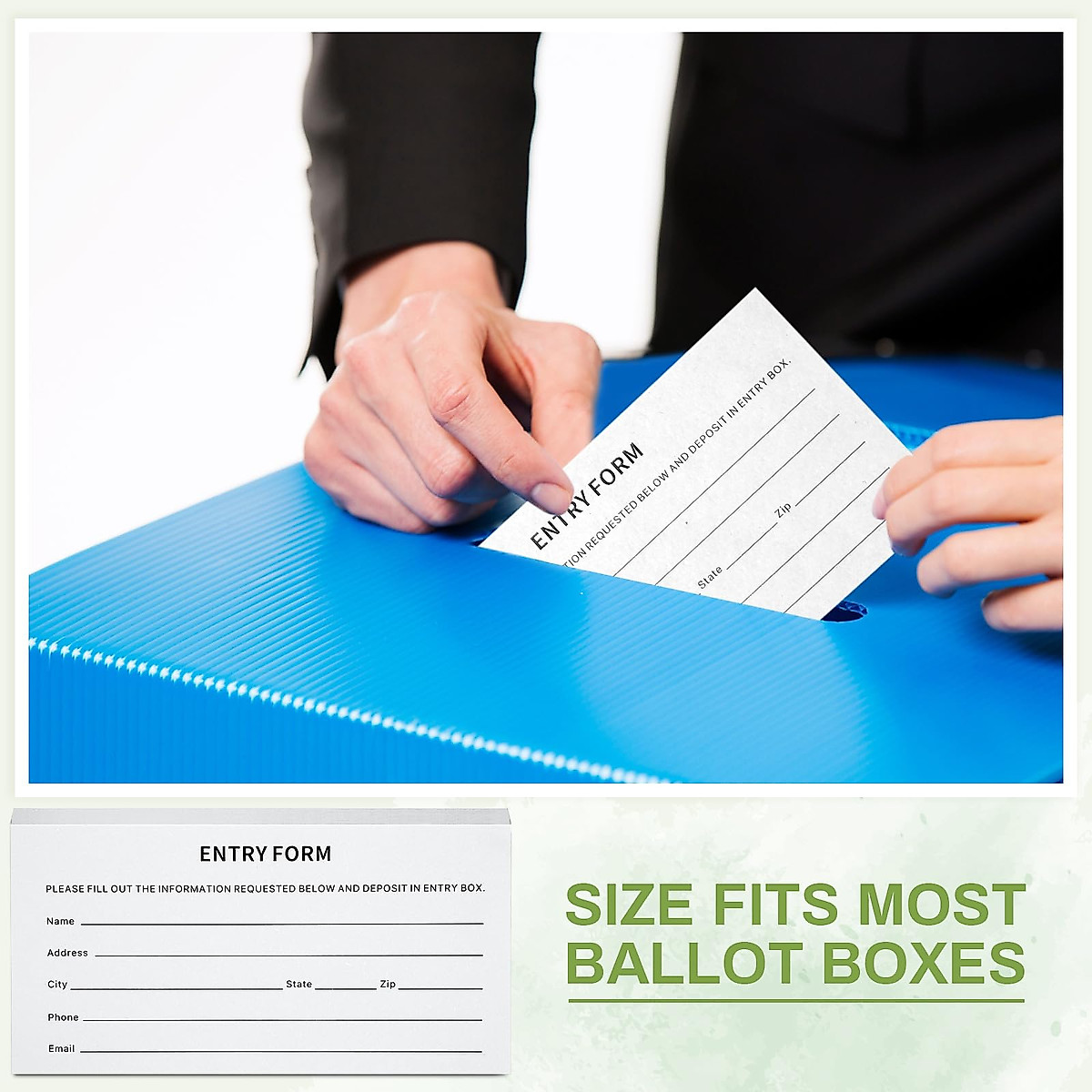 Yeaqee 800 Pcs Raffle Ticket Sheets 5.12'' x 2.76'' Raffle Tickets for Contests Blank Entry Forms Collect Name Address Phone Number Email for Lotteries Prize Game Ballots School Events(White)