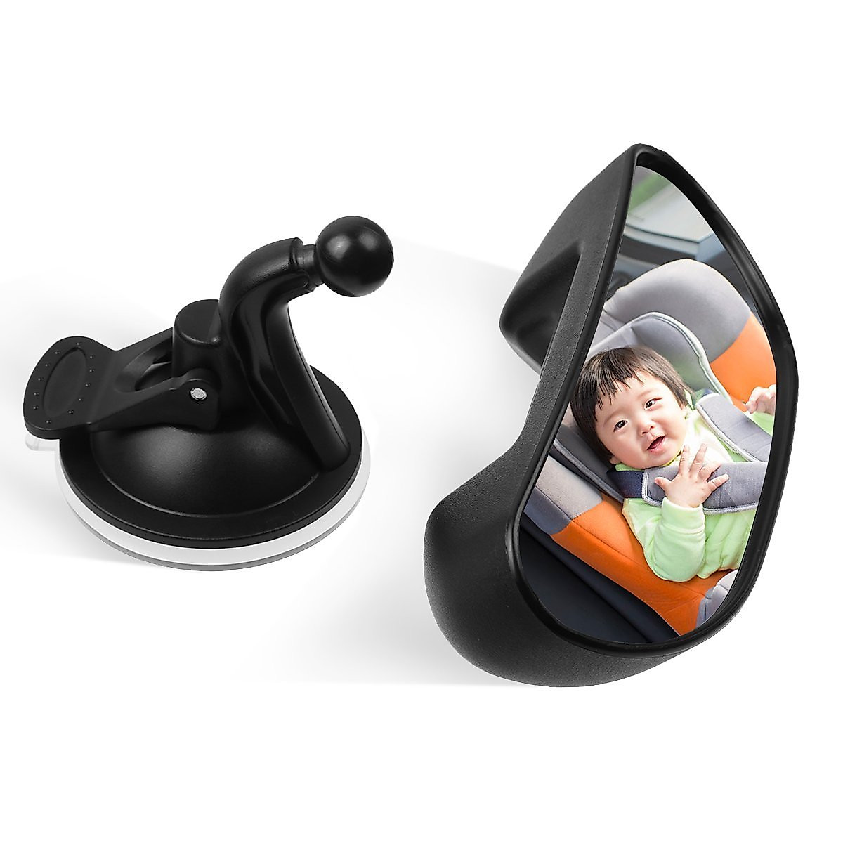 Aiprov Baby Car Mirror, Rear View Mirror Baby Front Facing For Back Seat With Suction Safety Rearview Adjustable, 360 Degree Rotable Forward Baby Mirror For Infant
