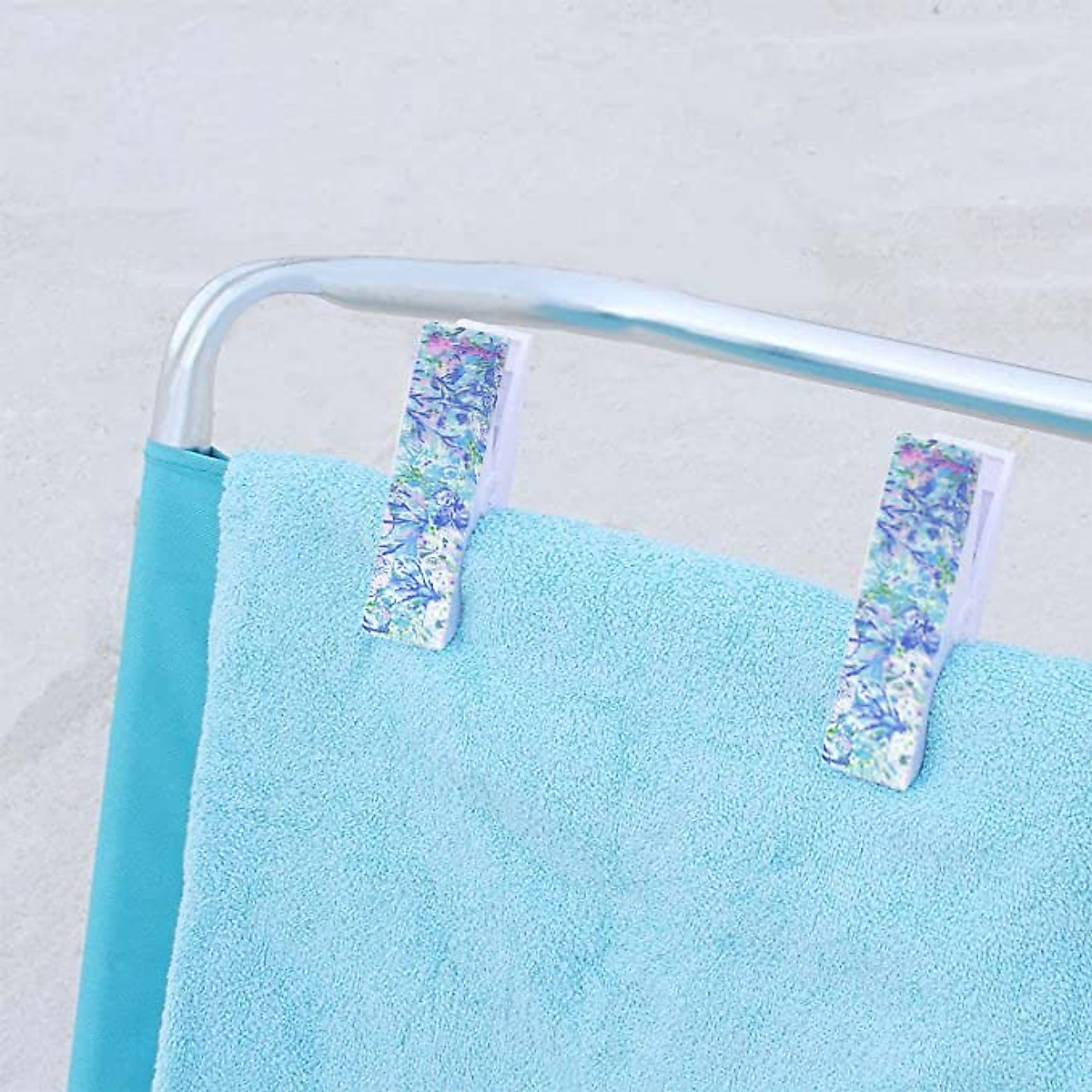 Lilly Pulitzer Water Resistant Vinyl Beach Day Pouch, Zipper Bag Includes Drink Hugger, Small Pouch, and Towel Clips, Soleil It On Me