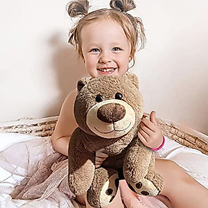 Mewkou 3.5 LB Weighted Stuffed Animals Bear, 24 Inch Weighted Plush Animals Throw Pillow, Cute Kawaii Plush Toys Gifts for Kids Adults Teens Birthday Christmas