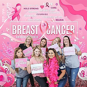 Breast Cancer Awareness Party Banner, Backdrop 7x5 Breast Cancer Awareness Background Breast Cancer Awareness Themed Backdrops for Breast Cancer Awareness Party Supplies Background Birthday