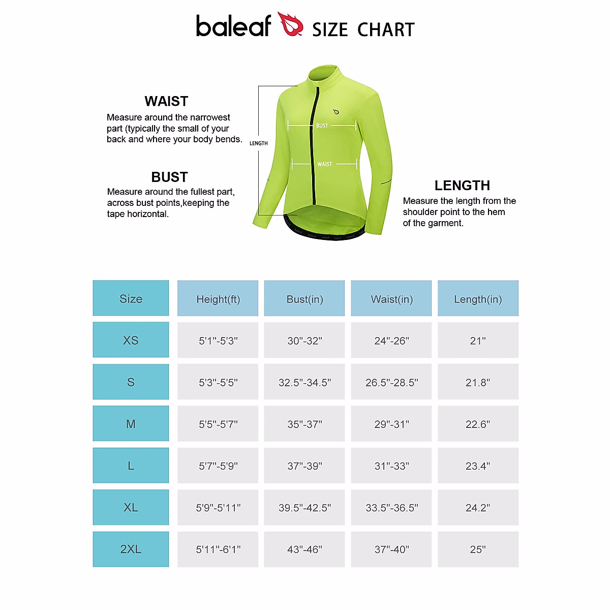 BALEAF Women's Thermal Cycling Jersey Long Sleeve Winter 4 Pockets Bike Fleece Jackets Windproof Cold Weather Fluorescent Yellow XXL