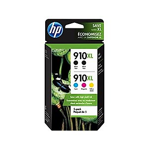 HP 910Xl (6Za58an) Ink Cartridges (Cyan Magenta Yellow Black) 5-Pack in Retail Packaging