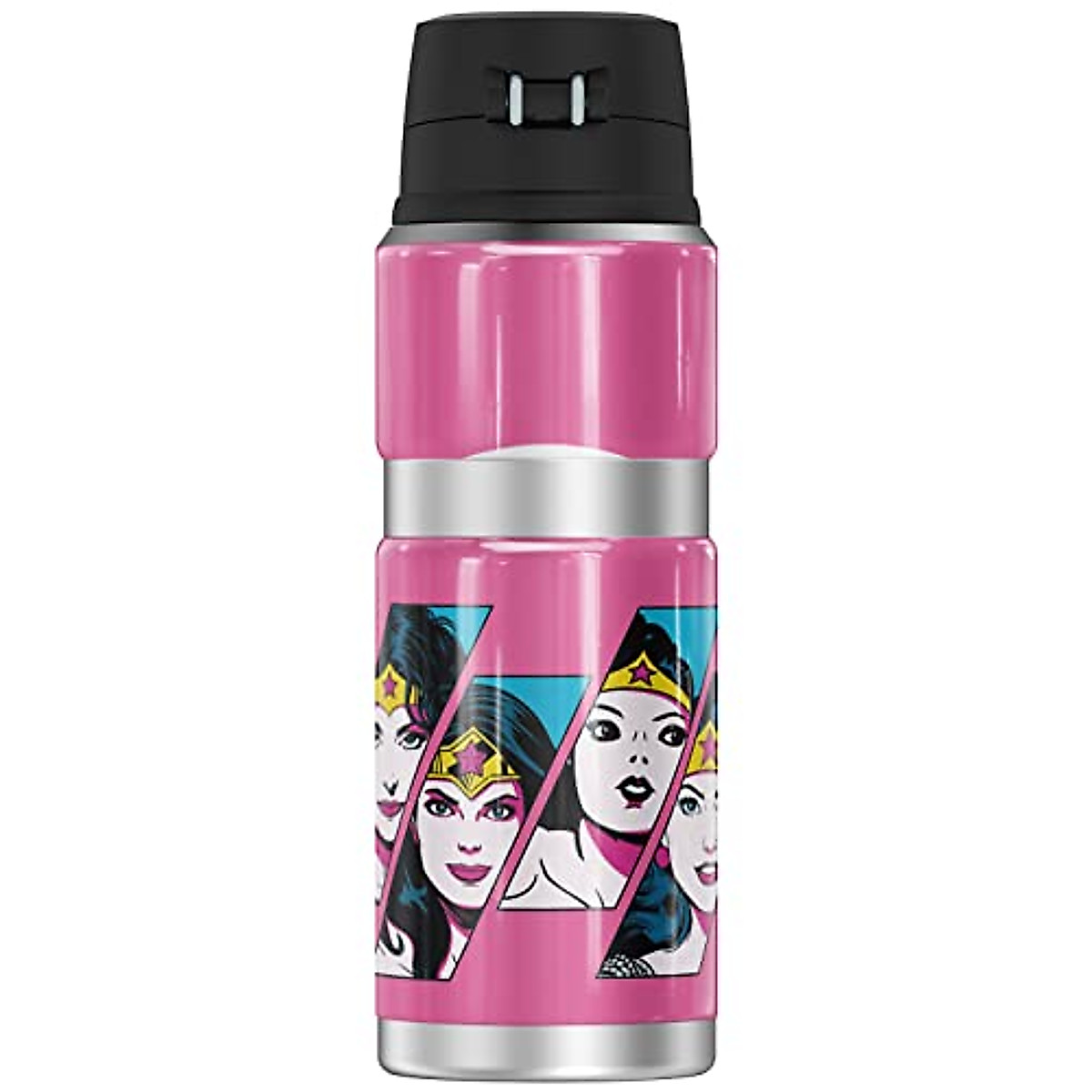 Wonder Woman Through The Ages OFFICIAL Through The Ages THERMOS STAINLESS KING Stainless Steel Drink Bottle, Vacuum insulated & Double Wall, 24oz