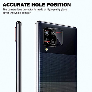 EGV [3+3 Pack Compatible for Samsung Gforalaxy A42 5G Screen Protector Tempered Glass + Camera Lens Protector [Easy Installation] Fingerprint Unlock [Anti-Scratch] [No-Bubble] [Work With Case]