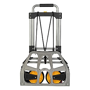 Dolly Cart with Collapsible Handle - Folding Hand Truck with 330lb Capacity - Foldable Cart with Wheels and Elastic Cord by Stalwart