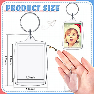 Henoyso 300 Pcs Graduation Photo Keychain Class of 2024 Graduation Keychain Gifts for Him Her Clear Photo Frame Picture Insert Keyring for Photos Acrylic Keychain Blanks Bulk, 2.2 x 1.6 Inch