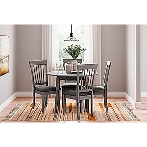 Signature Design by Ashley Shullden Casual Round Dining Small Drop Leaf Table, Seats up to 4, Gray