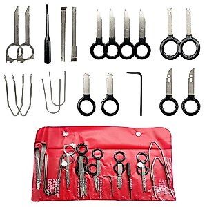 AFA Tooling Radio Removal Tool Kit | Works for Ford, Audi. VW, Mercedes and More - Car and Truck Stereo DIN | 20 Specialty Keys for Most Applications