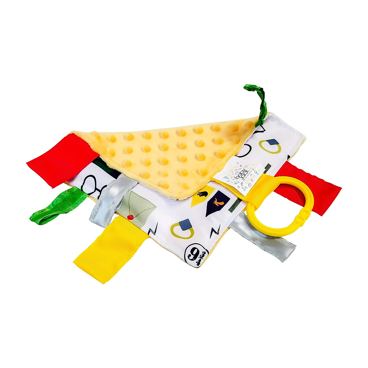 Lovey Chew Blanket Crinkle Toy Tag Square Sensory by Baby Jack (Wizard)