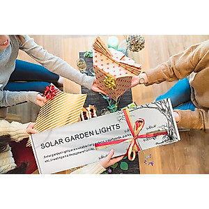 babadeda Solar Lights for Outside Garden Decor, Solar Garden Lights Flower Lights with 1 Big Solar Powered Panel Outdoor Waterproof, 2 Pack 24 Camellia Solar Flowers Outdoor Lights for Patio Decor