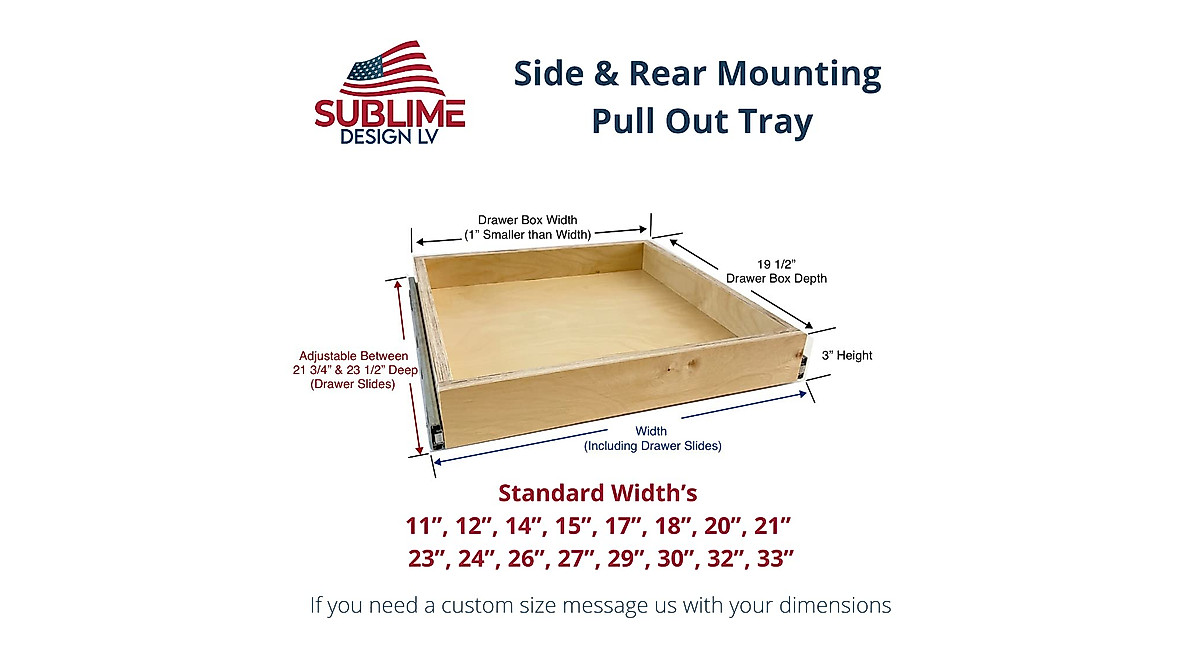 Sublime Design 15" Pull Out Tray for Kitchen Cabinets
