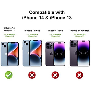 Shamo's Compatible with iPhone 14 Clear Case and iPhone 13 - Crystal Clear Acrylic Phone Case for Reliable Protection and Enhanced Style - Slim, Lightweight, and Wireless Charging Compatible