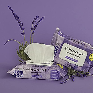 The Honest Company Sanitizing Alcohol Wipes, Lavender, 50 Count (Pack of 3)