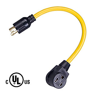 yodotek 1.5FT NEMA L14-30P to 6-50R,Generator Power Cord to 50 Amp Welder Adapter, 4 Prong to 3 Wire 125/250v