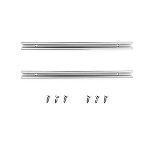 QWORK Aluminum T Track, 2 Pack 12 Inch Universal Double Cut Profile T Track, with Predrilled Mounting Holes and Screws, Woodworking and Fixtures, for Drill Press Table, Router Table